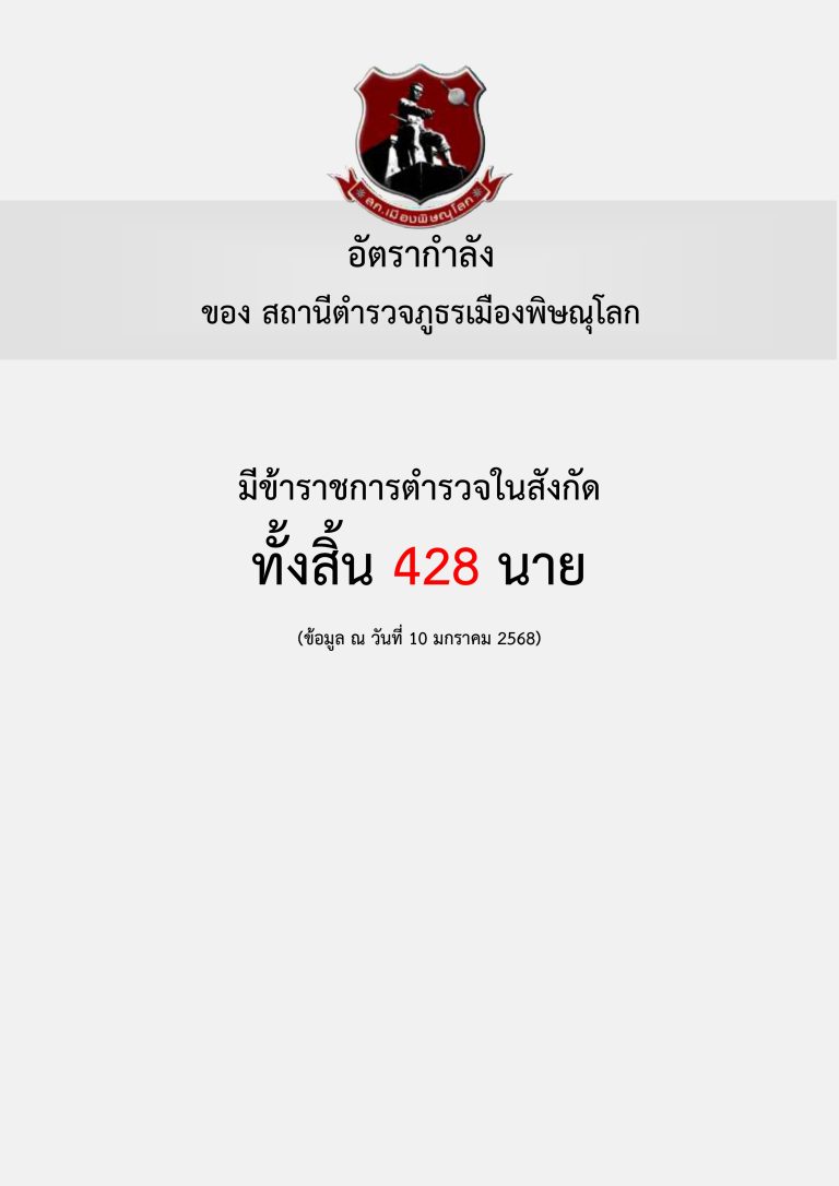 O1 โครงสร้าง และอำนาจหน้าที่ (ITA68) – สถานีตำรวจภูธรเมืองพิษณุโลก